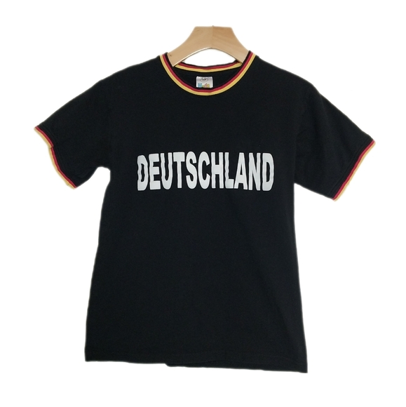 Made For You | Tops | Vtg Deutschlandgermany Black Ringer Tee | Poshmark